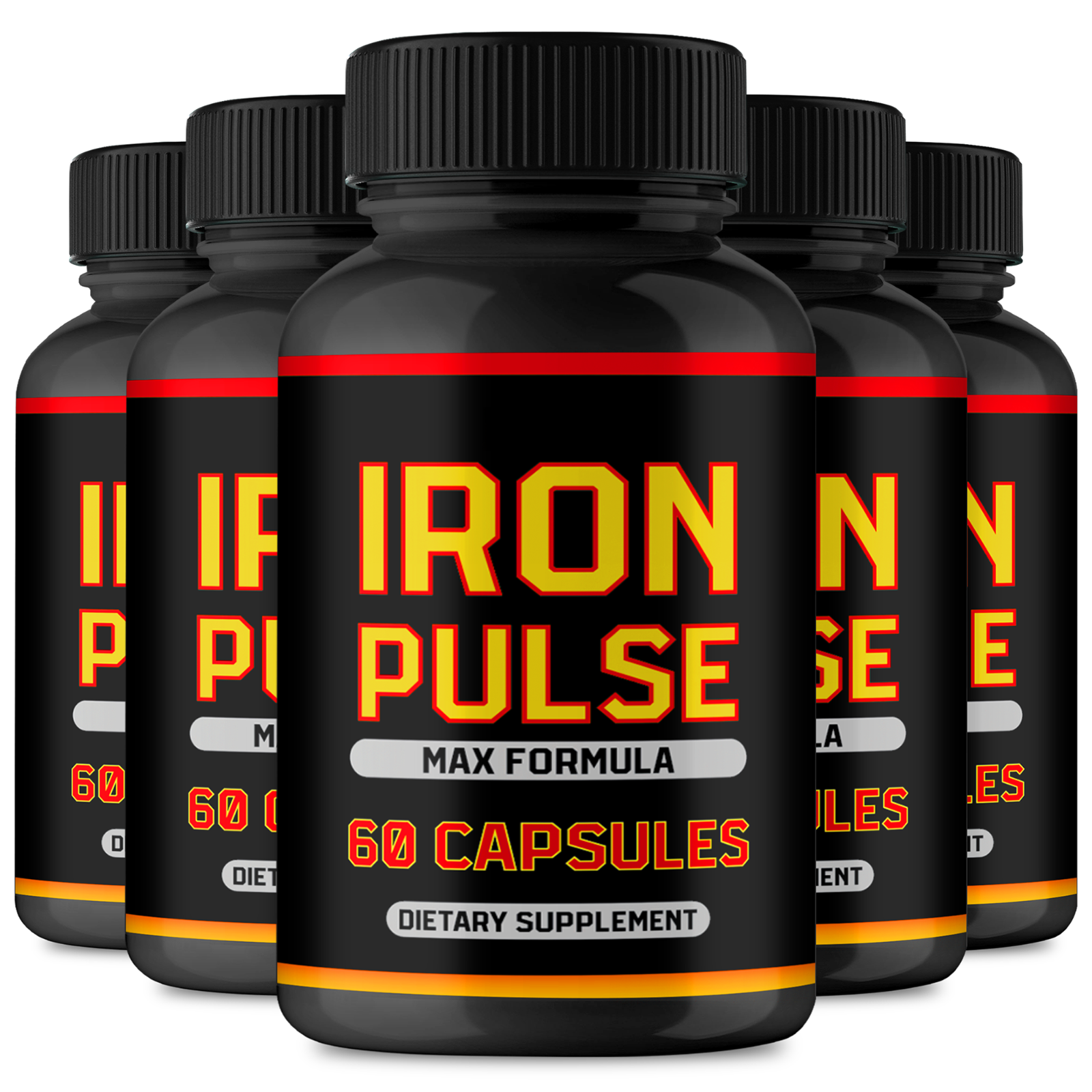 (5 Pack) Iron Pulse Male Energy Pills, IronPulse for Men Health ...