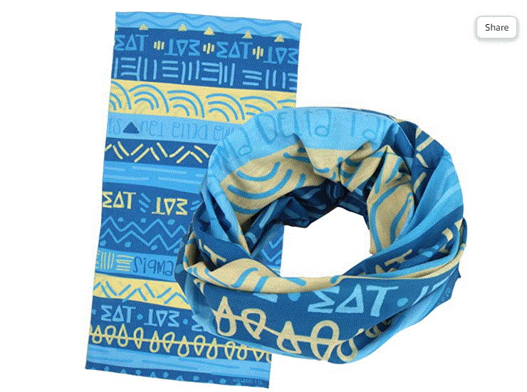 Sigma Delta Tau Wide Head Buff Scarf Bandana Neckerchief LICENSED ...
