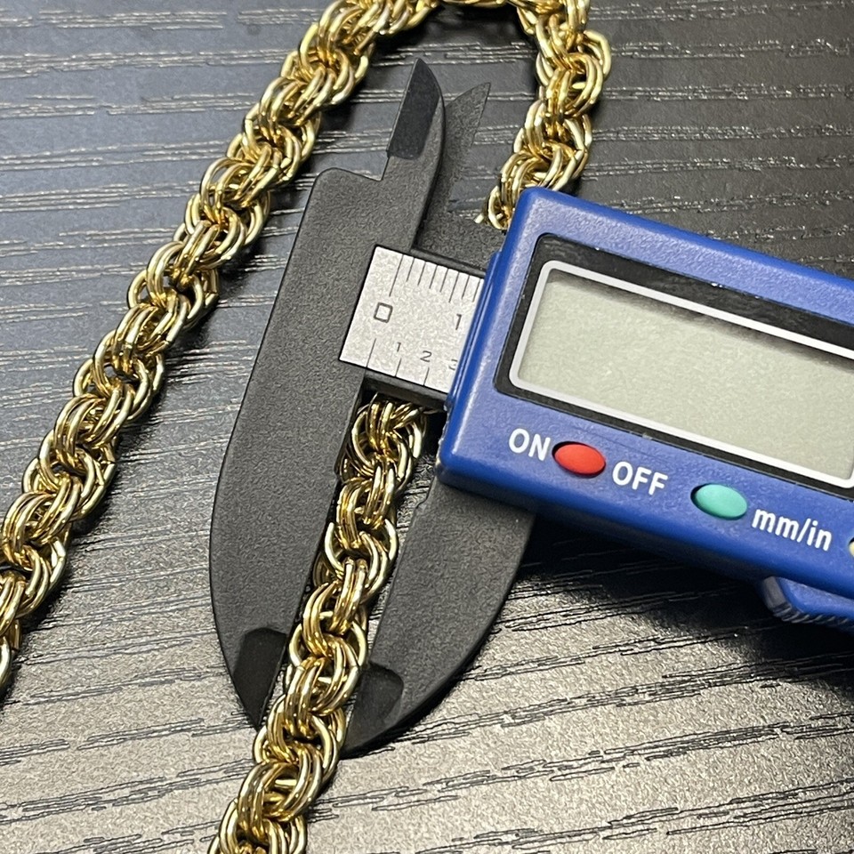 Fashion Gold Tone Thick Twisted Cable Rope Chain Necklace 29" 8mm Wide ...