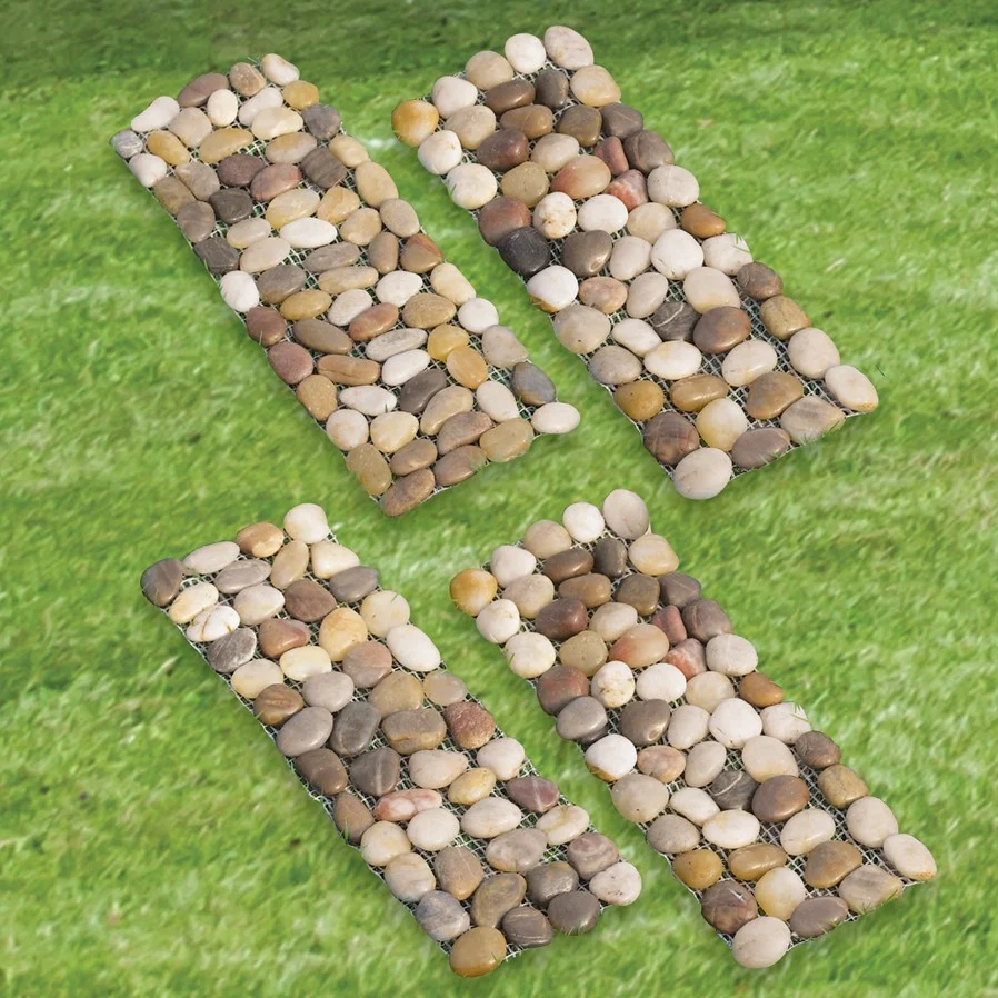 Set of 4 Stepping Stones Garden Border Pathway Mat Edging Yard Garden ...