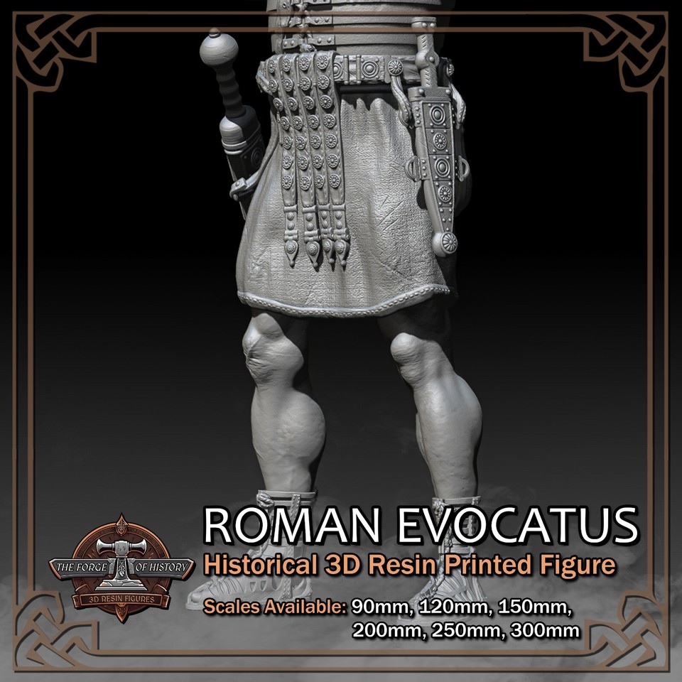 Roman Empire Evocatus - 3D Resin Printed Figure Model Kit - Scale 90mm ...