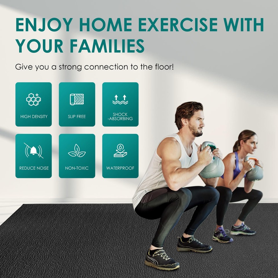 Large Exercise Mat 8 x 6/8 x 4/6 x 4 Extra Durable Workout Mats for ...