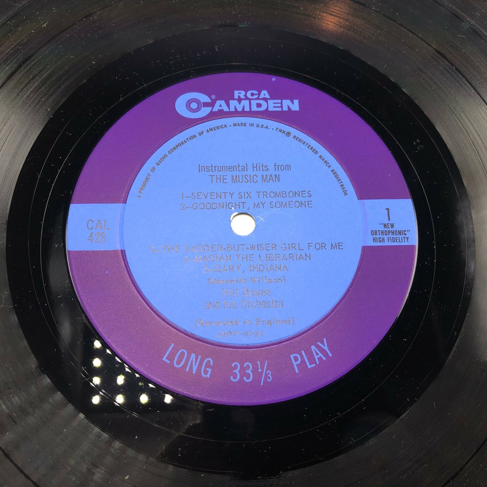 Record vinyl 33 RPM album cover sleeve vtg The Music Man Hill Bowen ...