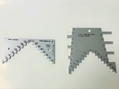 2-Pieces 2 in 1 Router Depth and Saw Gauge and Step Gauge, Made of ...