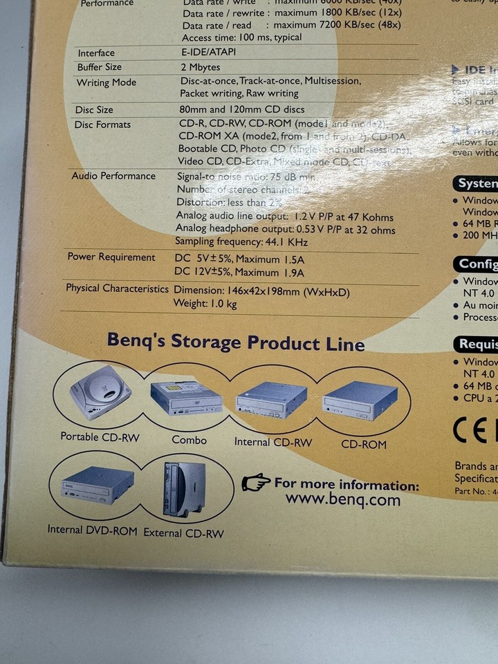 SEALED NEW BenQ CD Burner 42X CD-R 12X CD-RW 48X CD-ROM CRW-4012P | eBay