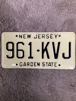 Expired 1970s New Jersey Beige License Plate - 961 KVJ - Nice! | eBay
