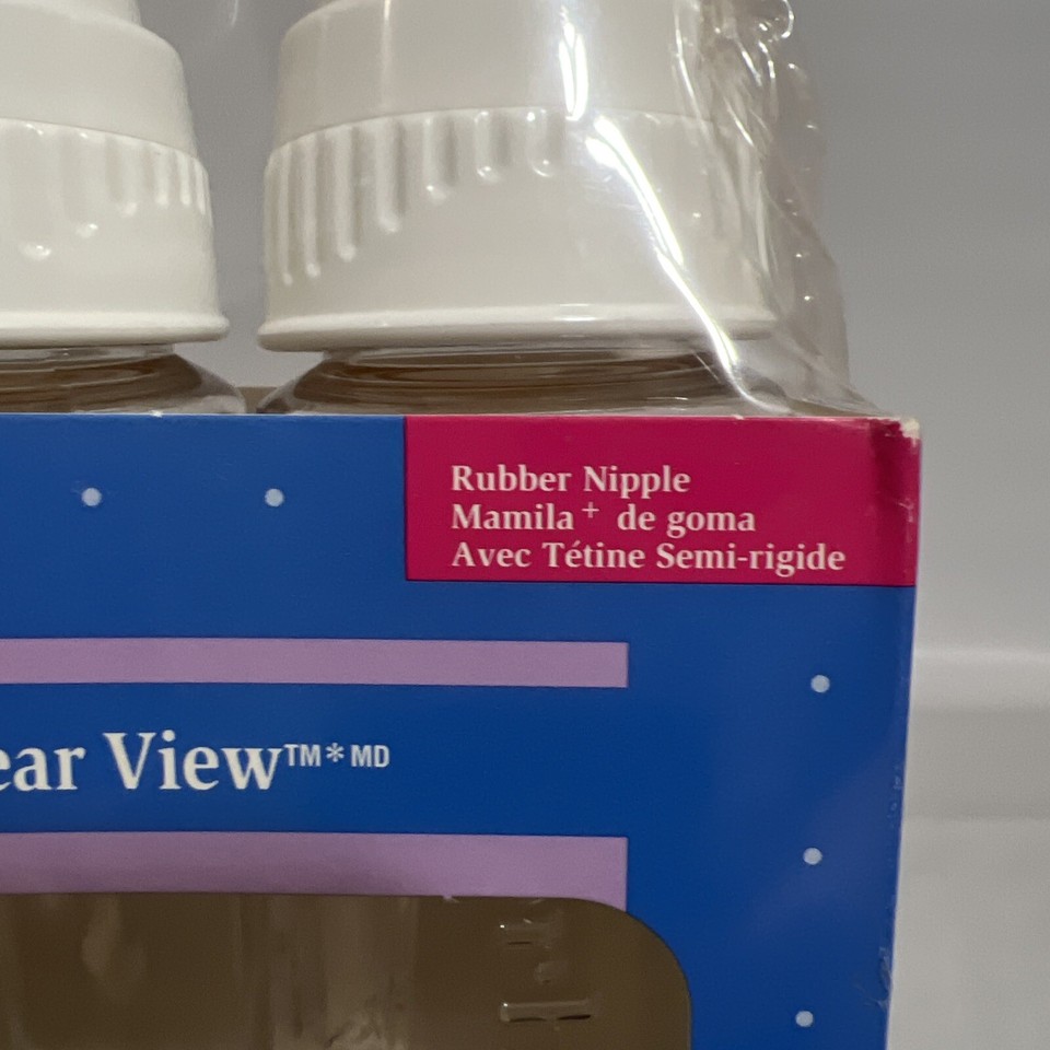 Vtg. Gerber Rubber nipple 3-pack clear view baby bottles 9 oz plastic ...
