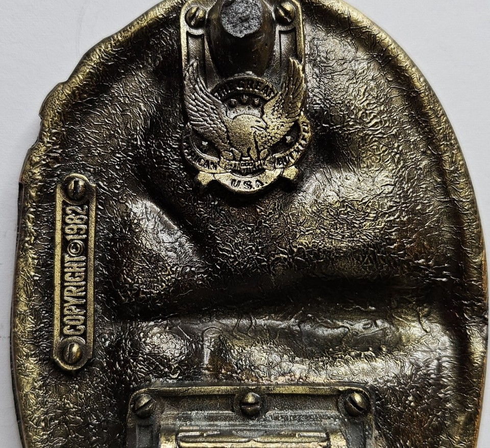 Vintage Brass Belt Buckle Mechanic H853 Great American Buckle Co. 1982 ...