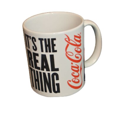 Vintage Coca-Cola Mug "It's The Real Thing" Coke Slogan Coffee Cup Mug ...
