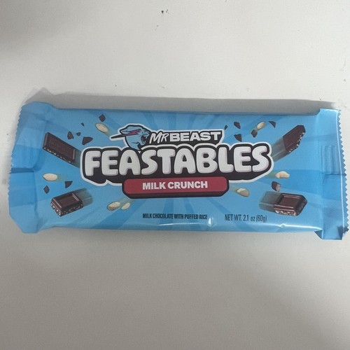 NEW Pack. Mr. Beast Chocolate Bar Crunch Feastables 2.1 oz MILK WITH ...