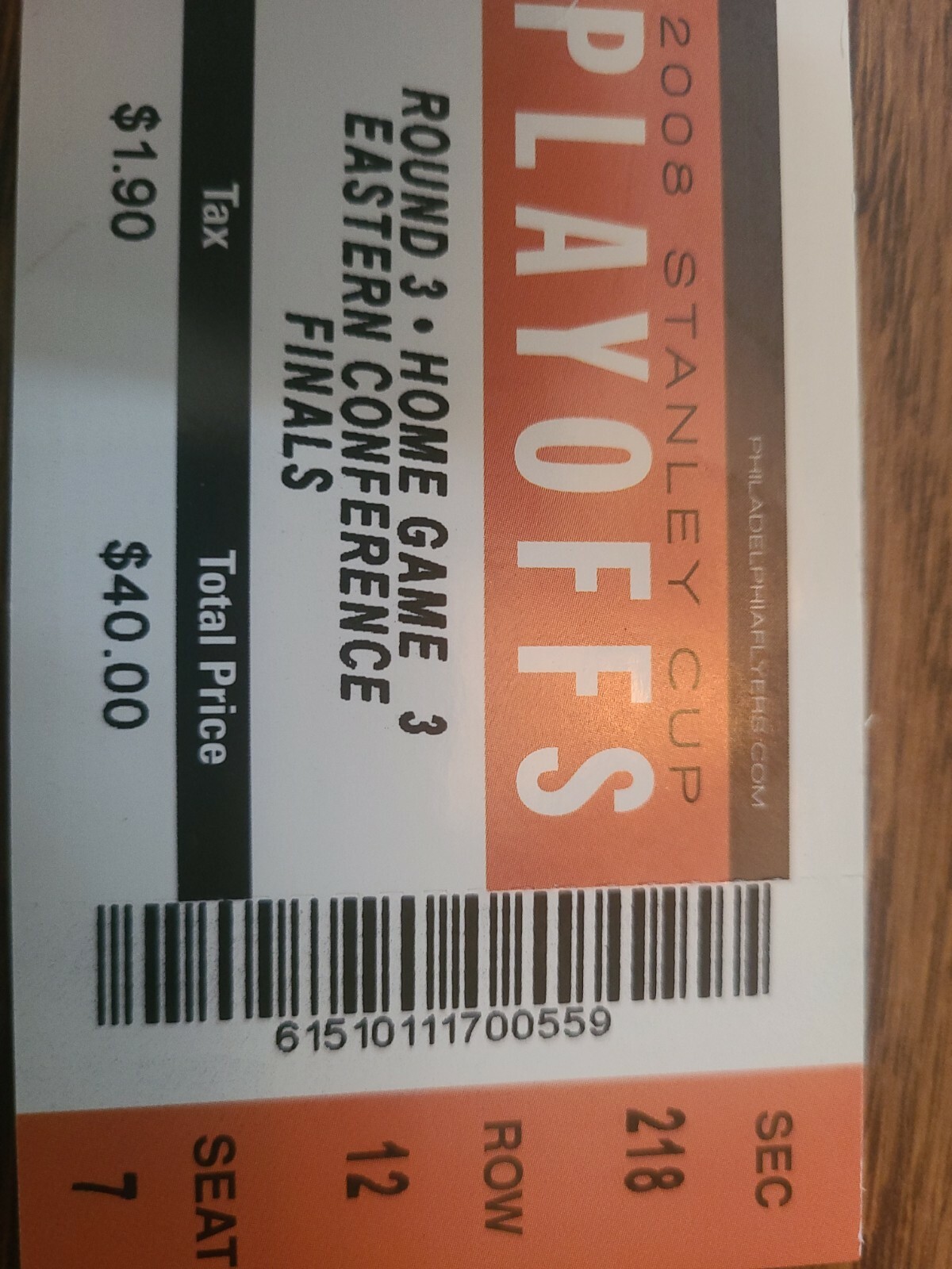 Philadelphia Flyers 2008 Playoff Ticket Eastern Conference finals Home ...