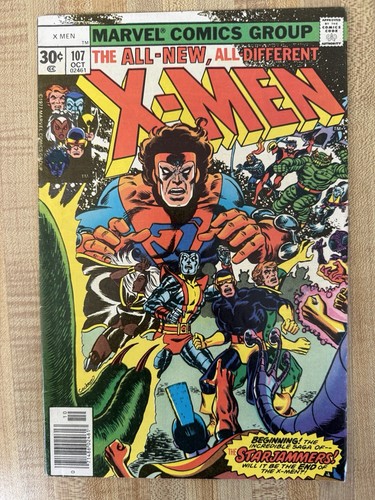 X-Men #107 Marvel Comics 1977 1st Full Starjammers Claremont Cockrum VF ...
