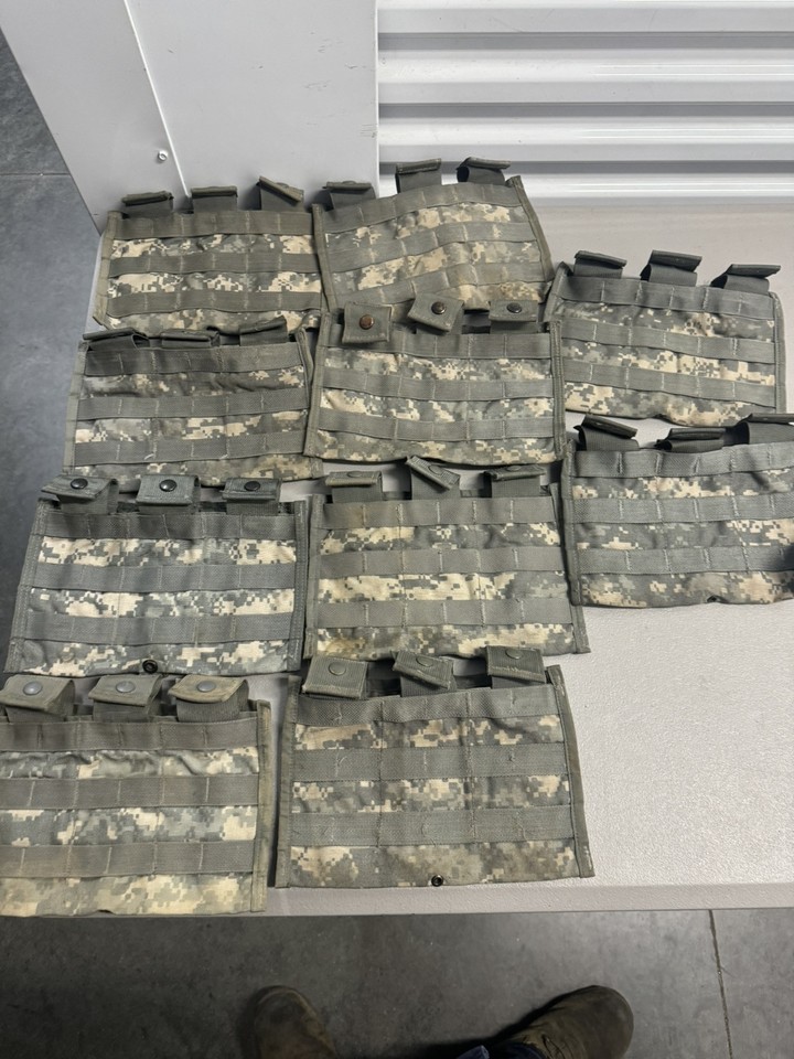 Lot of 10 Military Triple Three 3 Mag Magazine Pouch MOLLE ACU 3X30 ...