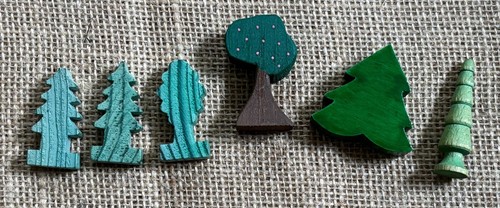Miniature Wood Tree Figure Lot Craft Pieces Botanical Nature Hand ...