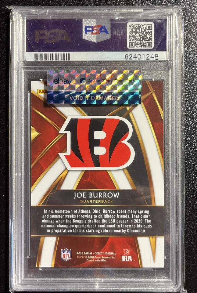2019 Panini Select XRC Silver Prizm #301 Joe Burrow RC Rookie PSA 10 ...