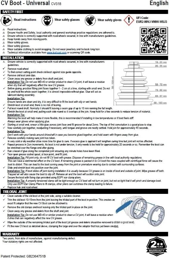 Universal CV Boot Kit Split Joint Gaiter Stretchable Replacement Car ...