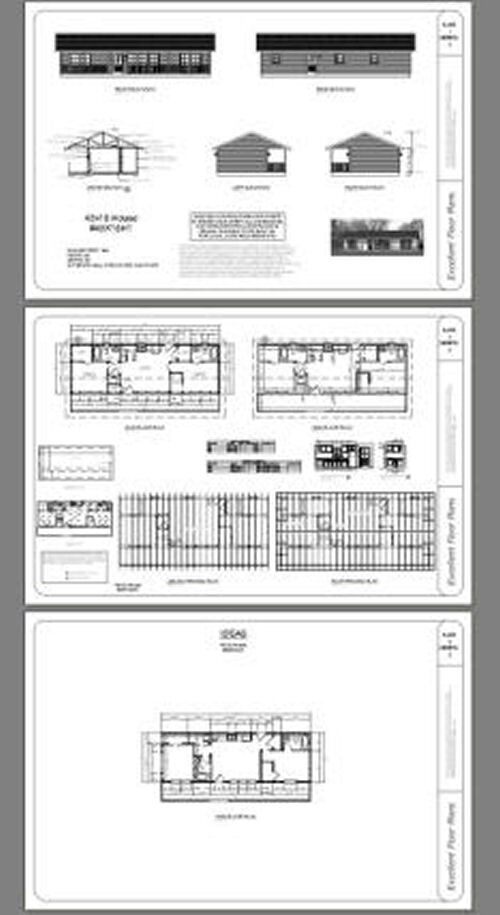 48x16 House - 2 Bedroom 2 Bath - 768 sqft - PDF Floor Plan - Model 1 | eBay