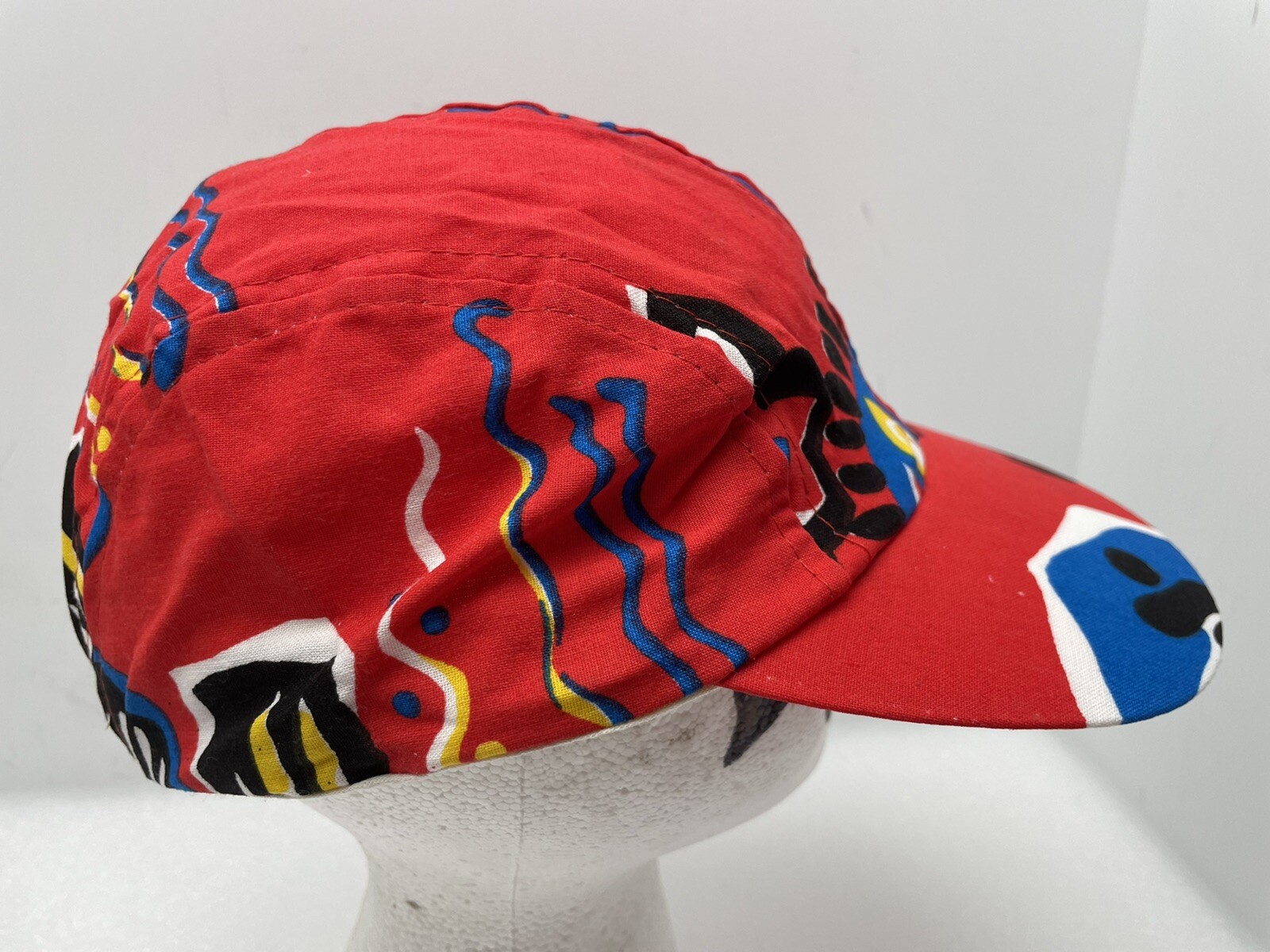 1990s WENDYS EMPLOYEE SNAPBACK HAT RED TRIBAL PATTERN… - Gem