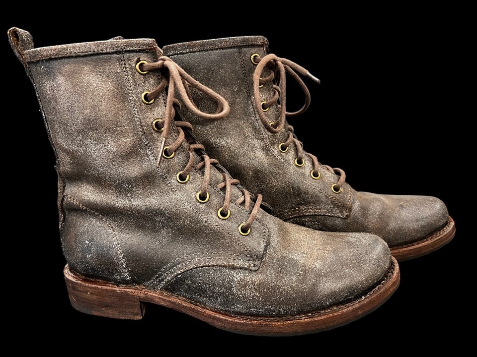 Frye Women’s Veronica Distressed Leather Combat Boot Size 8.5 | eBay