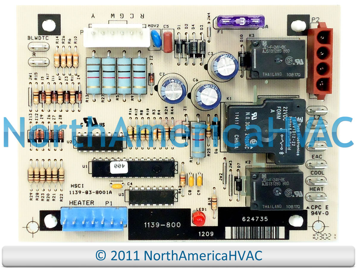 OEM Nordyne Furnace Control Circuit Board Replaces 1139-800 1139-83 ...