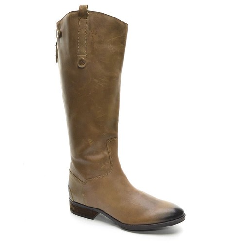 Ladies Sam Edelman Penny Riding Knee Boots 8 M Brown Leather Back Zip ...