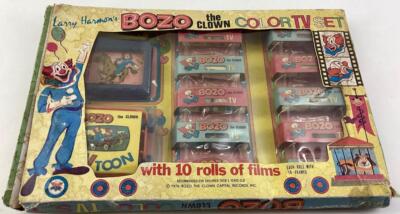 vintage 1976 BOZO THE CLOWN Color TV SET w/10 film rolls unused 4pix | eBay
