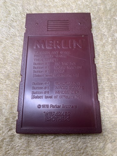 Vintage Merlin Wizard Game REPLACEMENT BATTERY COVER ONLY 1978 Parker ...