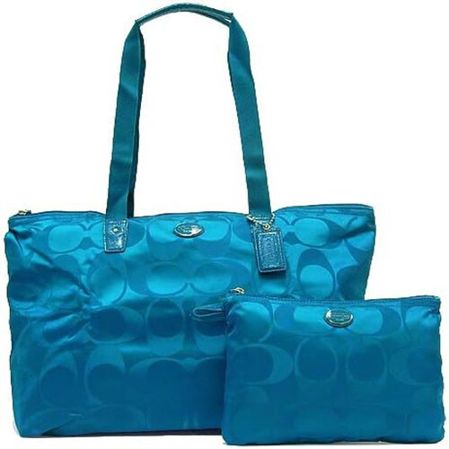 New COACH SIGNATURE GETAWAY NYLON PACKABLE WEEKENDER TOTE BAG 77321 ...