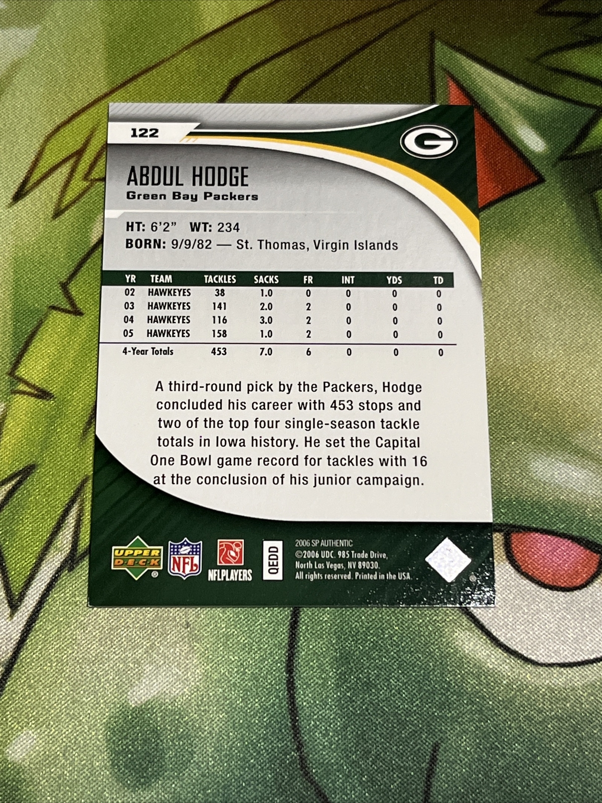 2006 SP Authentic Rookie Authentics /1399 Abdul Hodge #122 Rookie RC | eBay