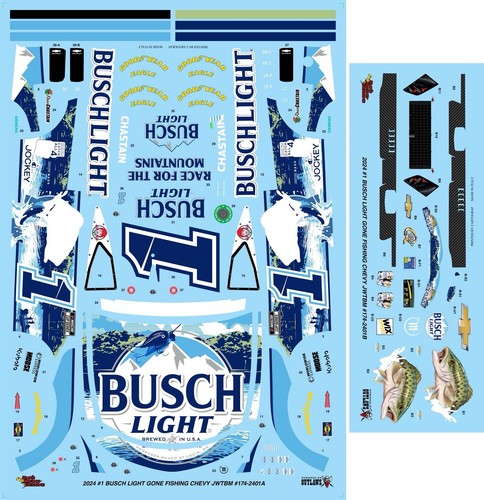2024 Ross Chastain’s Busch Light Fishing 1/24 Decals JWTBM Salvino’s ...