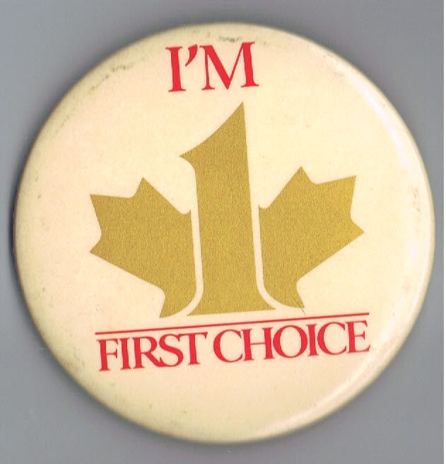 1980s First Canadian Insurance 3" Pinback Button Maple Leaf Advertising ...