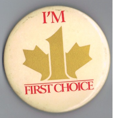 1980s First Canadian Insurance 3" Pinback Button Maple Leaf Advertising ...