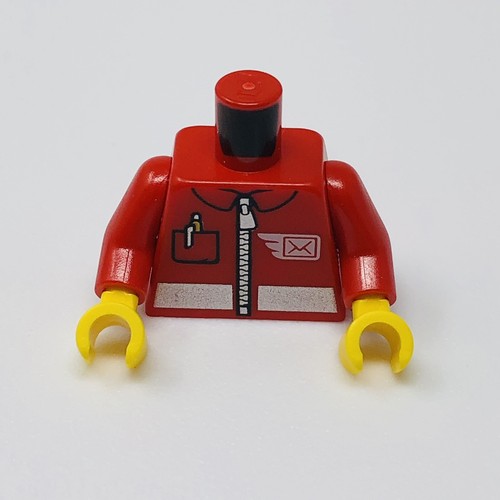 LEGO Minifigure Torso Red Jacket Envelope Airmail Reflective Stripe Pen ...