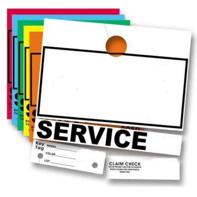 Blank Service Department Hang Tags plus Key Tag System with FREE ...