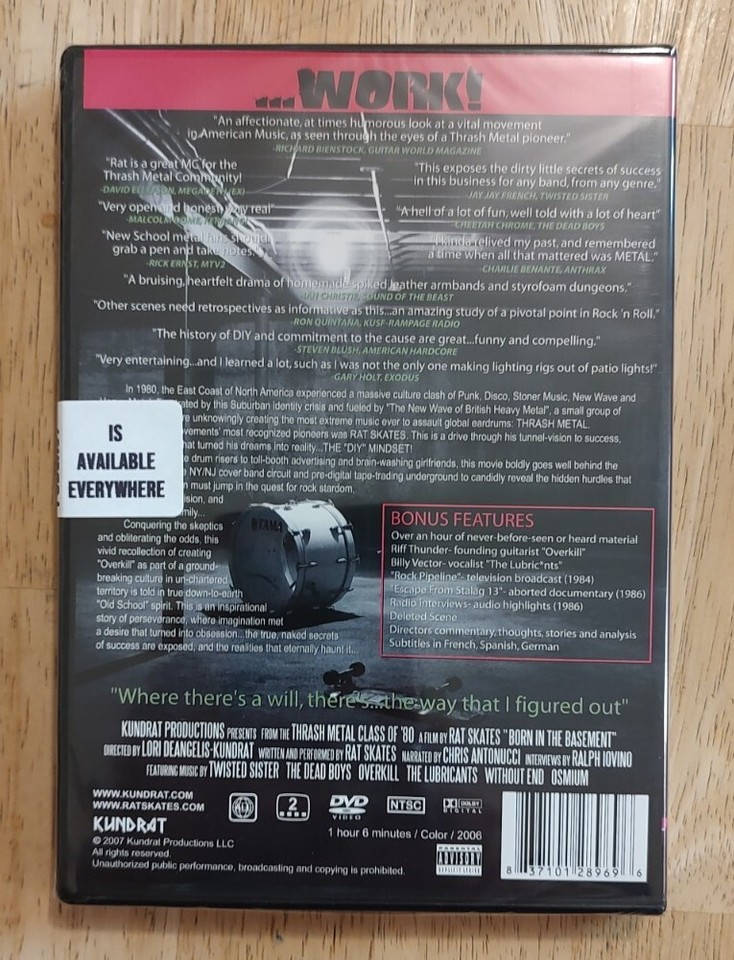 RAT SKATES - Born in the Basement - Thrash Metal DVD - NEW 837101289696 ...