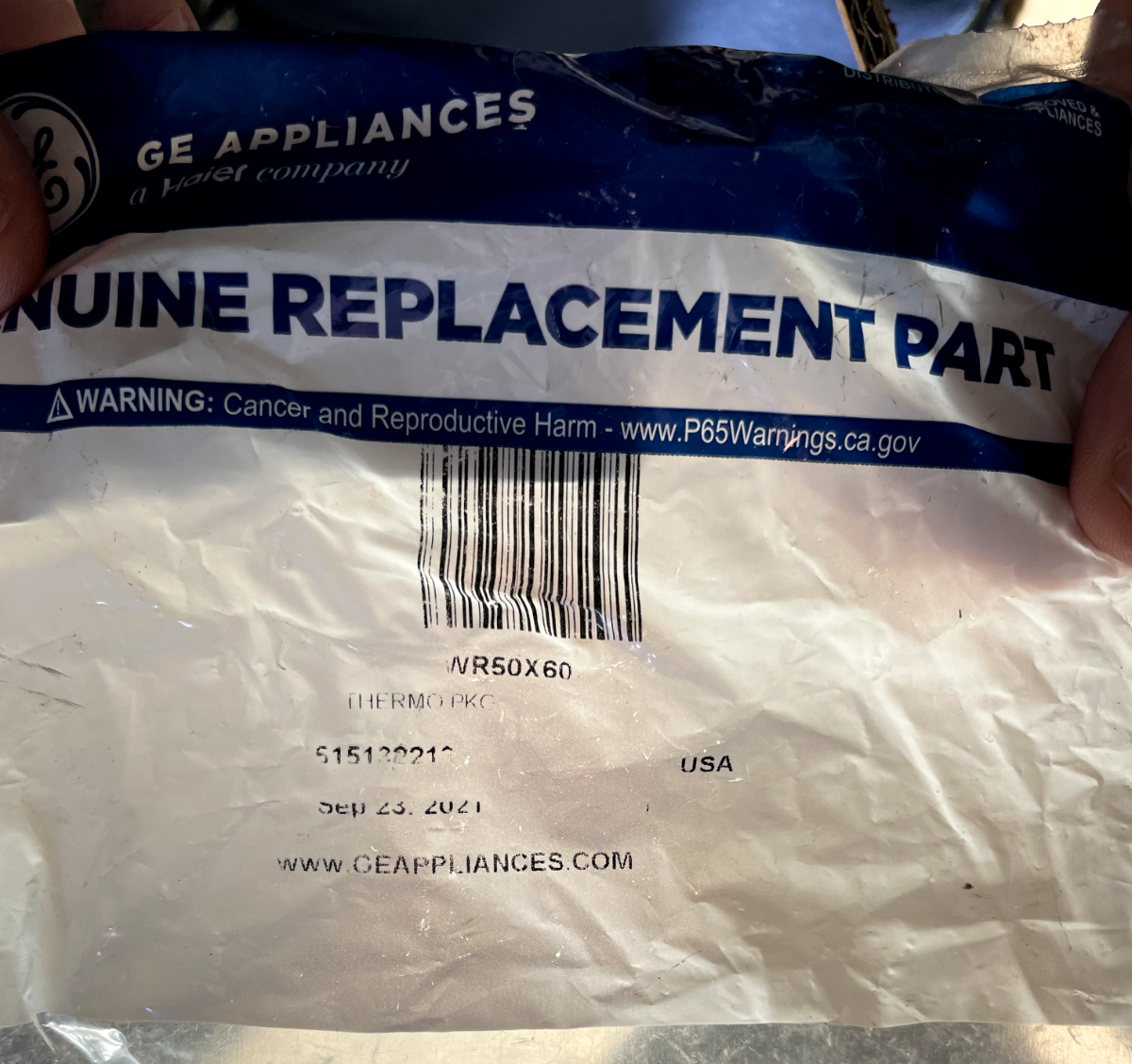 WR50X60 GE Refrigerator Defrost Thermostat NEW IN PKG GENUINE OEM | eBay