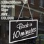 BACK IN 10 MINUTES 3MM RIGID HANGING SIGN, SHOP WINDOW - ANY COLOUR | eBay