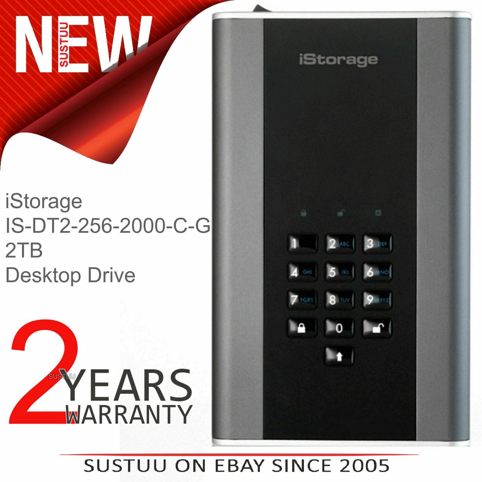 iStorage diskAshur DT2 2TB USB 3.1 Secure Desktop Hard Drive Encrypted ...