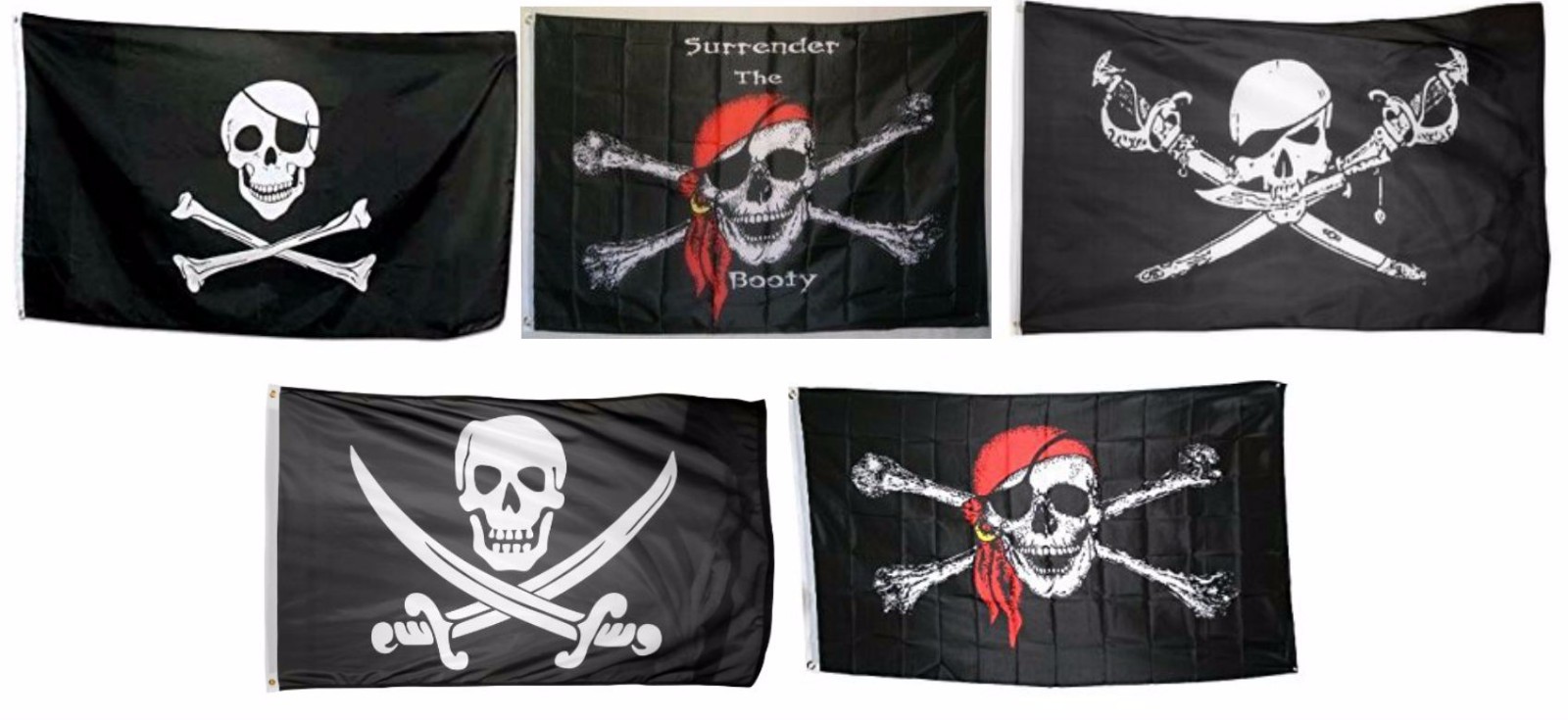 3x5 3'x5' Wholesale Set Jolly Roger Pirate Calico Brethren Surrender ...