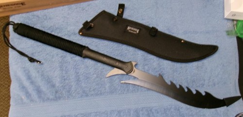 Renegade RT111 Reaper Machete 27" Black Paracord Wrapped Handle Nylon ...