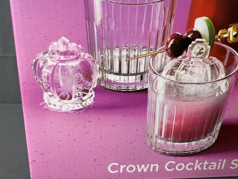 Zoku ZK185 Crown Cocktail Set W/ Large Ice Cube Molds & Glasses NIB | eBay