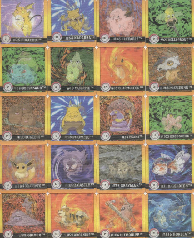 Pokemon 1998 Artbox Action FLIPZ Lenticular Premier Edition Pokemon 1998 Artbox Action FLIPZ Lenticular Premier Edition