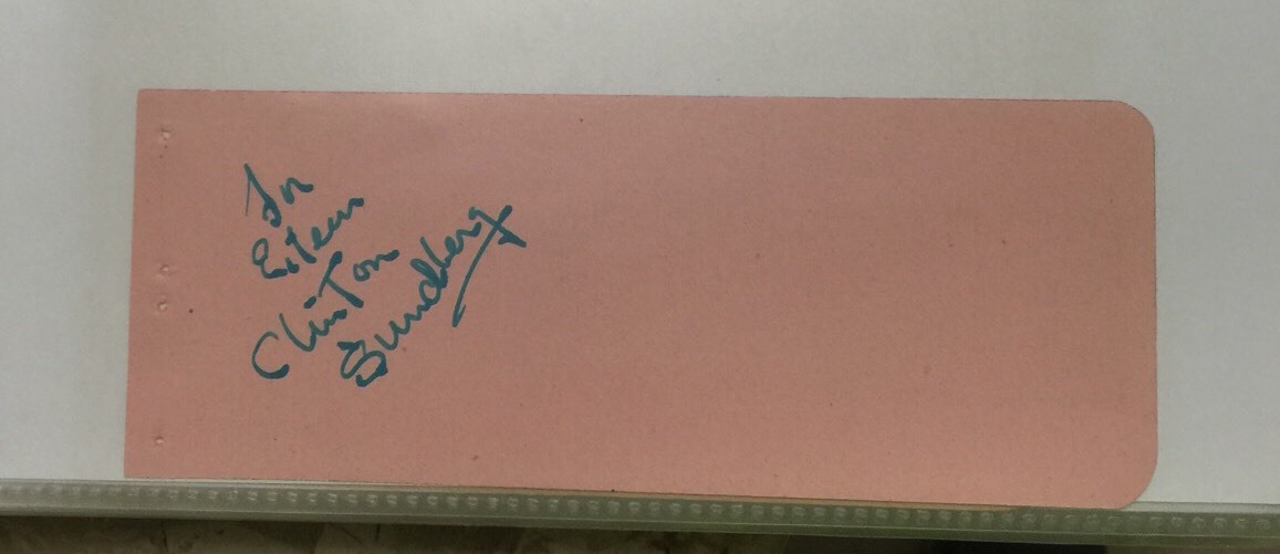 Clinton Sundberg Authentic Signed Autograph From I Love Lucy The ...