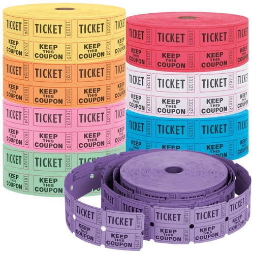 Raffle Tickets Double Roll - Events, Carnivals - 2000 Ticket Count Per ...