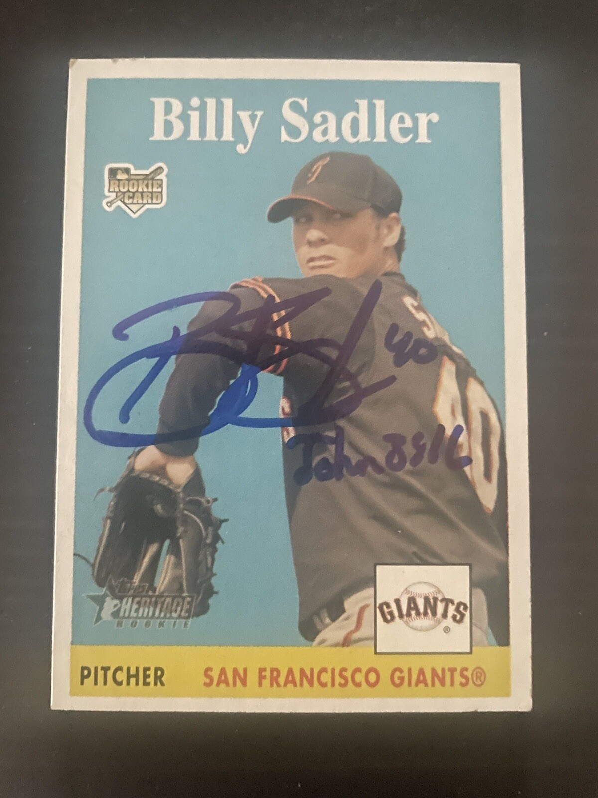 2007 Topps Heritage #37 Billy Sadler San Francisco Giants Signed Card ...