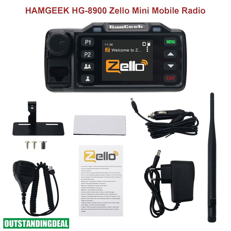 HG-8900 Zello Mini Mobile Radio 5000KM Transceiver w/ Built-in Speaker ...