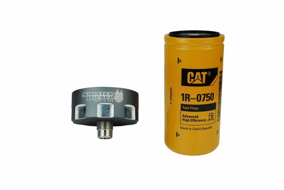 Sinister Diesel CAT Fuel Filter Adapter for 2001-2016 GM Duramax 6.6L ...