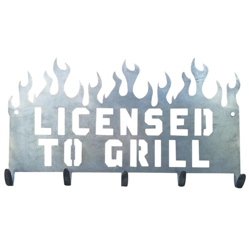 BBQ Tool Rack Stainless Steel Grill Cutlery Holder With 5 Hooks Cutlery ...