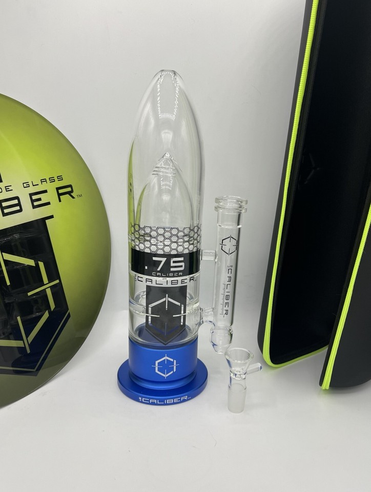 NEW BLUE Glass Water Pipe Hookah Bong USA Made 13" .75 Caliber Twin ...