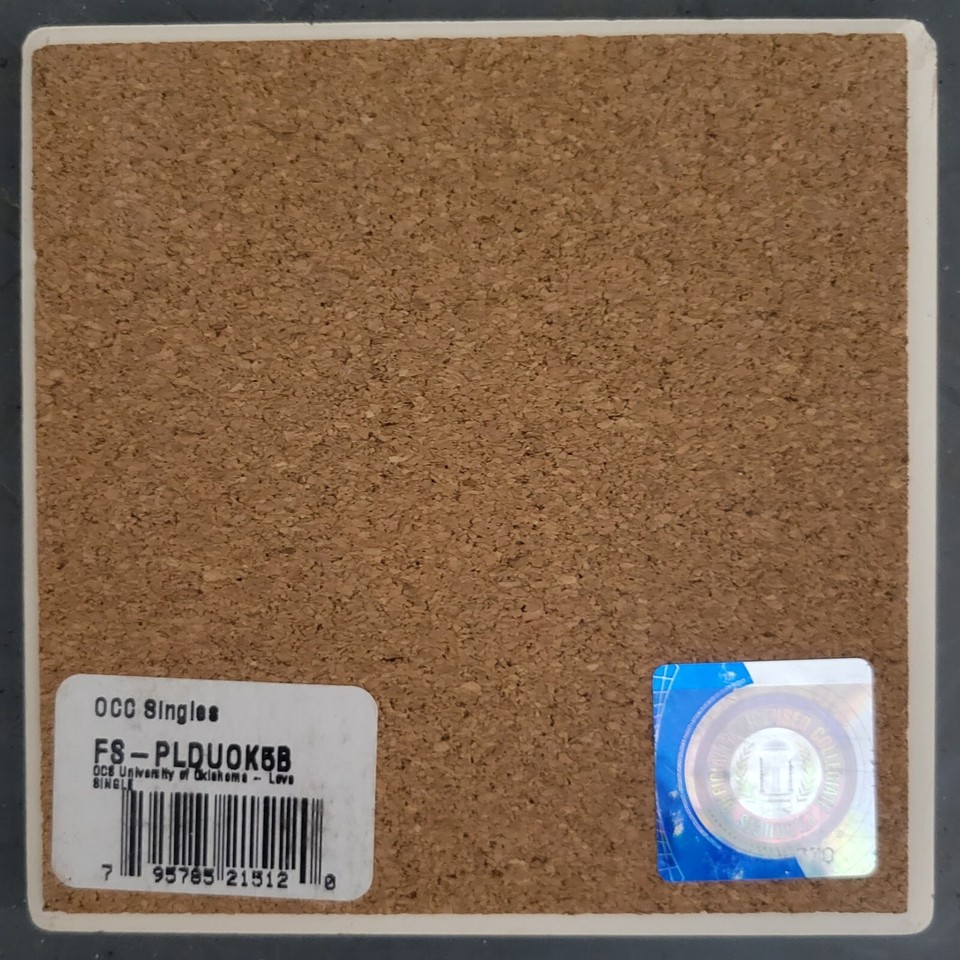 OU NCAA Coaster Oklahoma Sooner Chevron State Heart School F8-PLDUOK5B ...